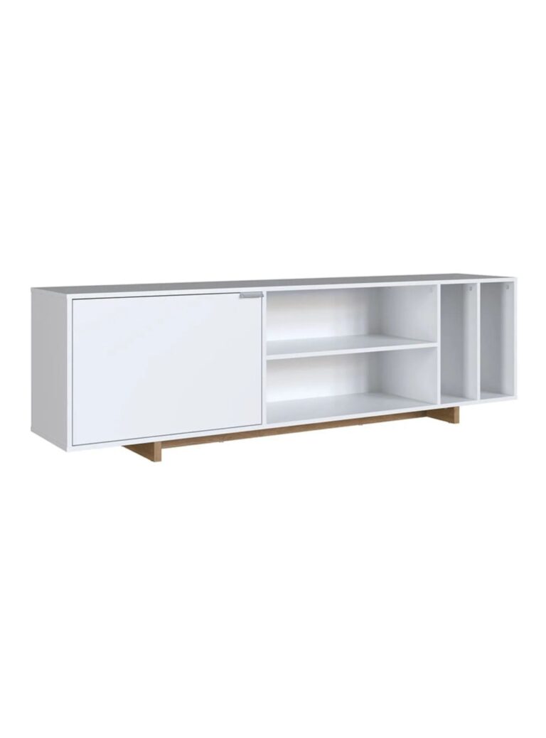Mueble Rack Tv Mónaco 65” Blanco - Tododescuento!